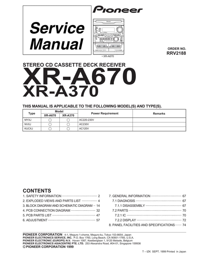 Pioneer xr-a370 670 | PDF