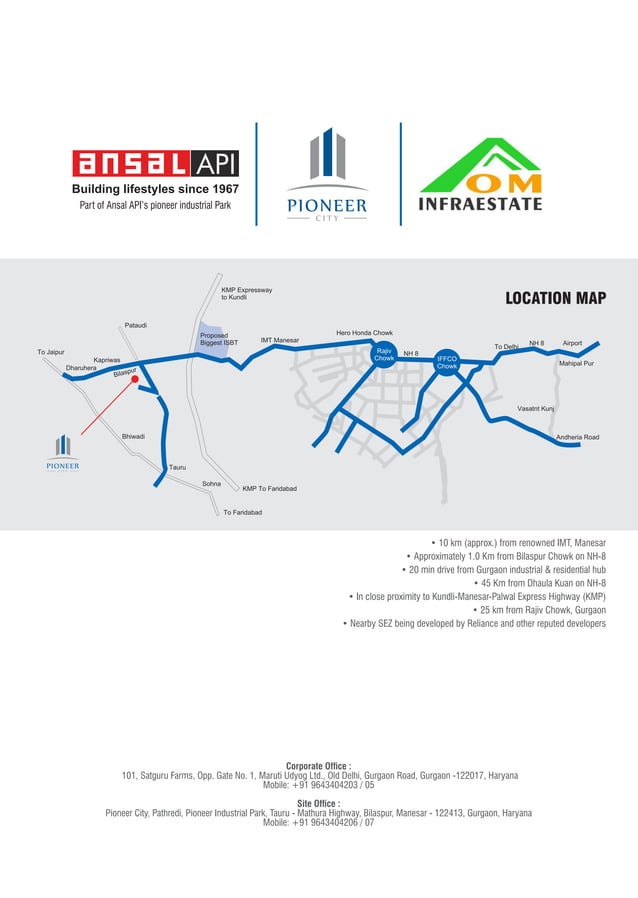 Ansal Pioneer city broucher ,9136824702 | PDF