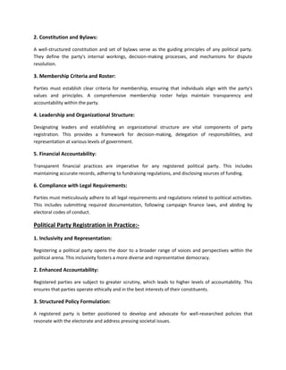 Pioneering a Movement: The Essentials of Party Registration | PDF