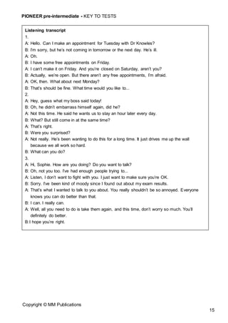 Pioneer pre intermediate-key_totests | DOC