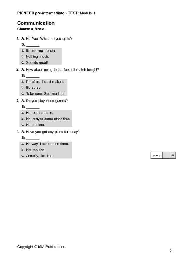 Pioneer pre intermediate-tests_module_1 | DOC