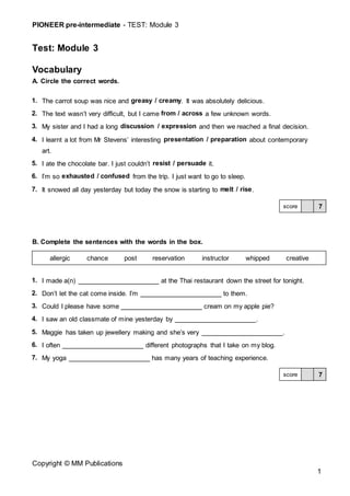 Pioneer pre intermediate-tests_module_3 | DOC