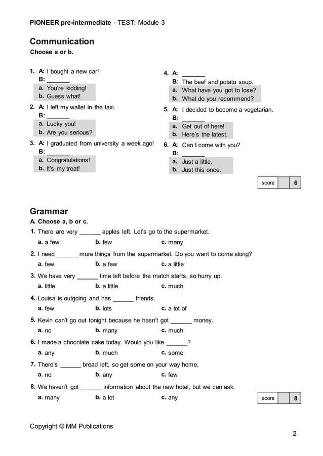 Pioneer pre intermediate-tests_module_3