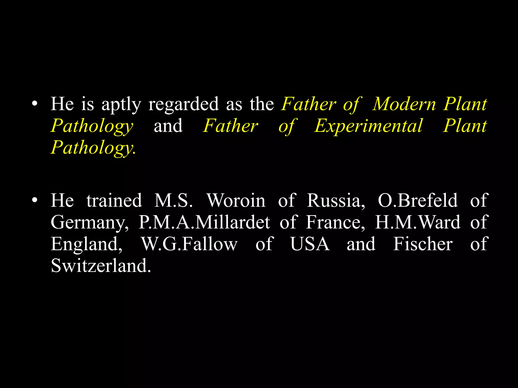 Pioneers of plant pathology | PPTX