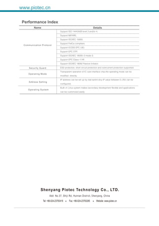 Contactless Reader PT1301N | PDF