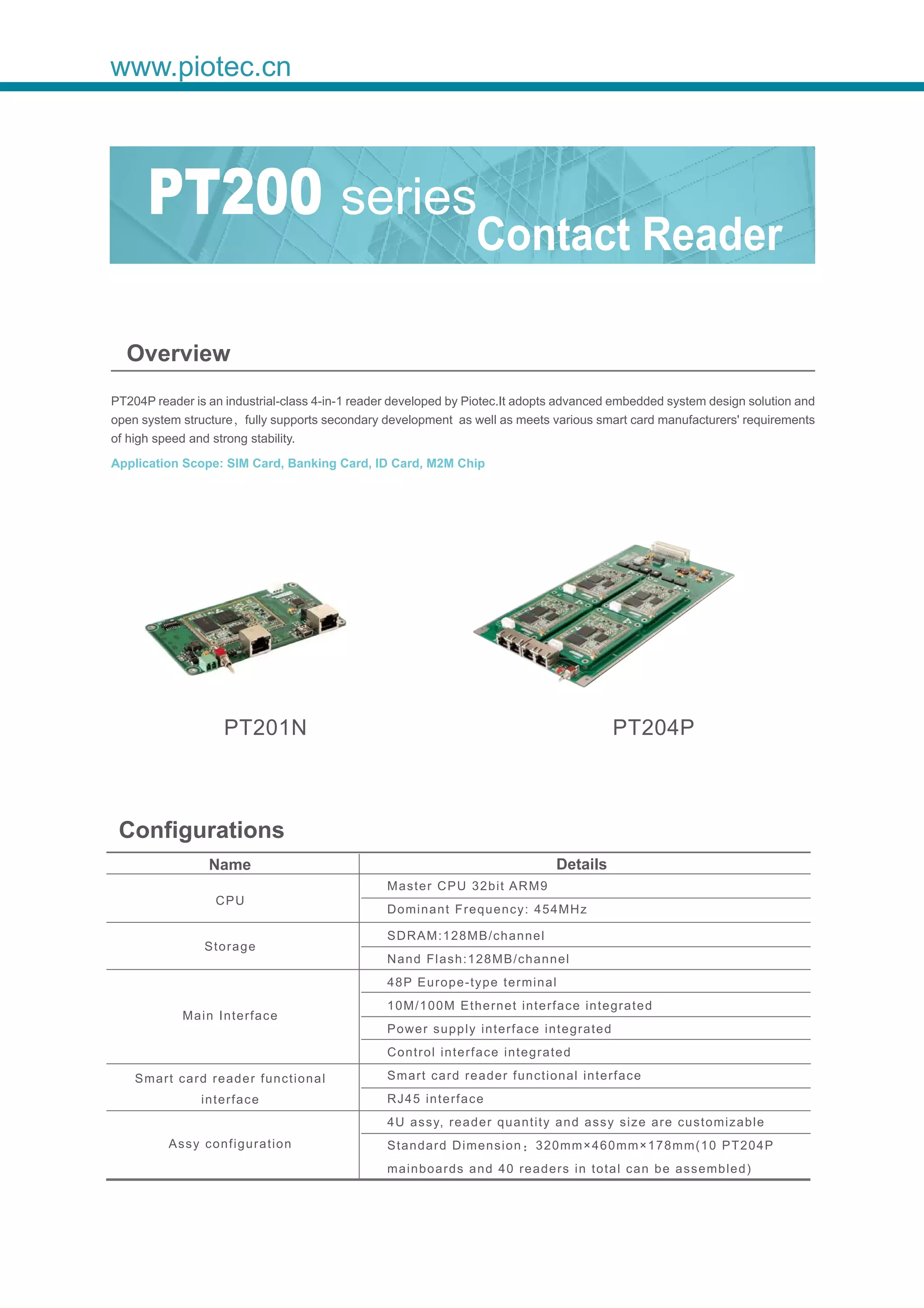 Contact Reader PT200 series | PDF | Operating Systems | Computer ...