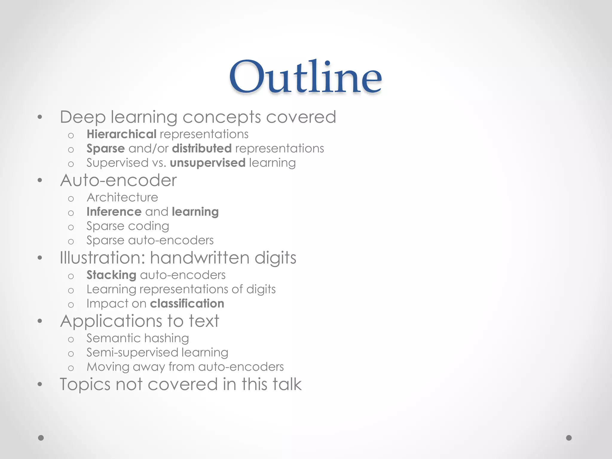 Piotr Mirowski - Review Autoencoders (Deep Learning) - CIUUK14 | PPT