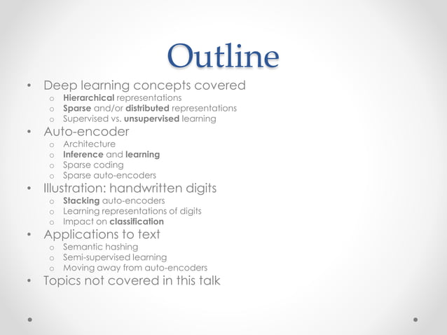 Piotr Mirowski - Review Autoencoders (Deep Learning) - CIUUK14 | PPT