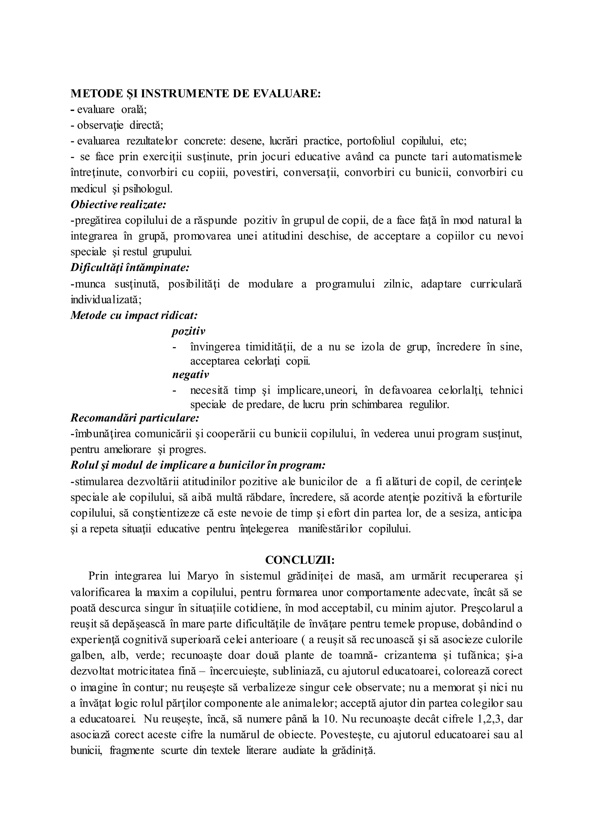 Program interventie specializat | DOCX