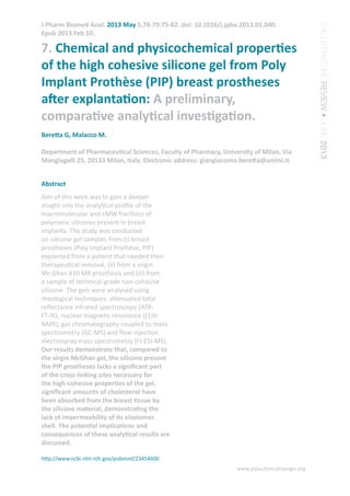 P.I.P. Breast Implants The Literature Review June 2013 | PDF