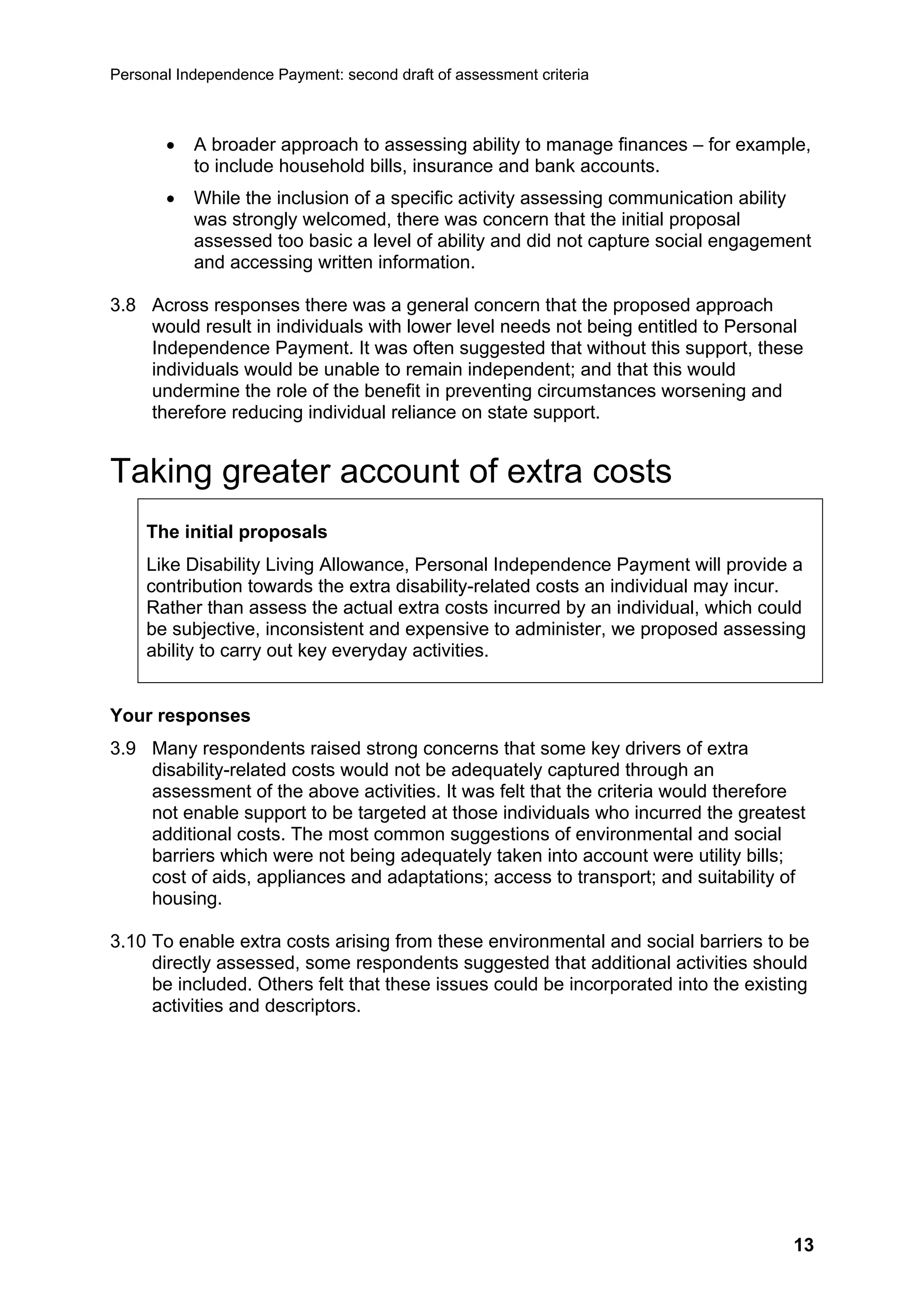 PIP second draft assessment criteria (explanatory note) | PDF