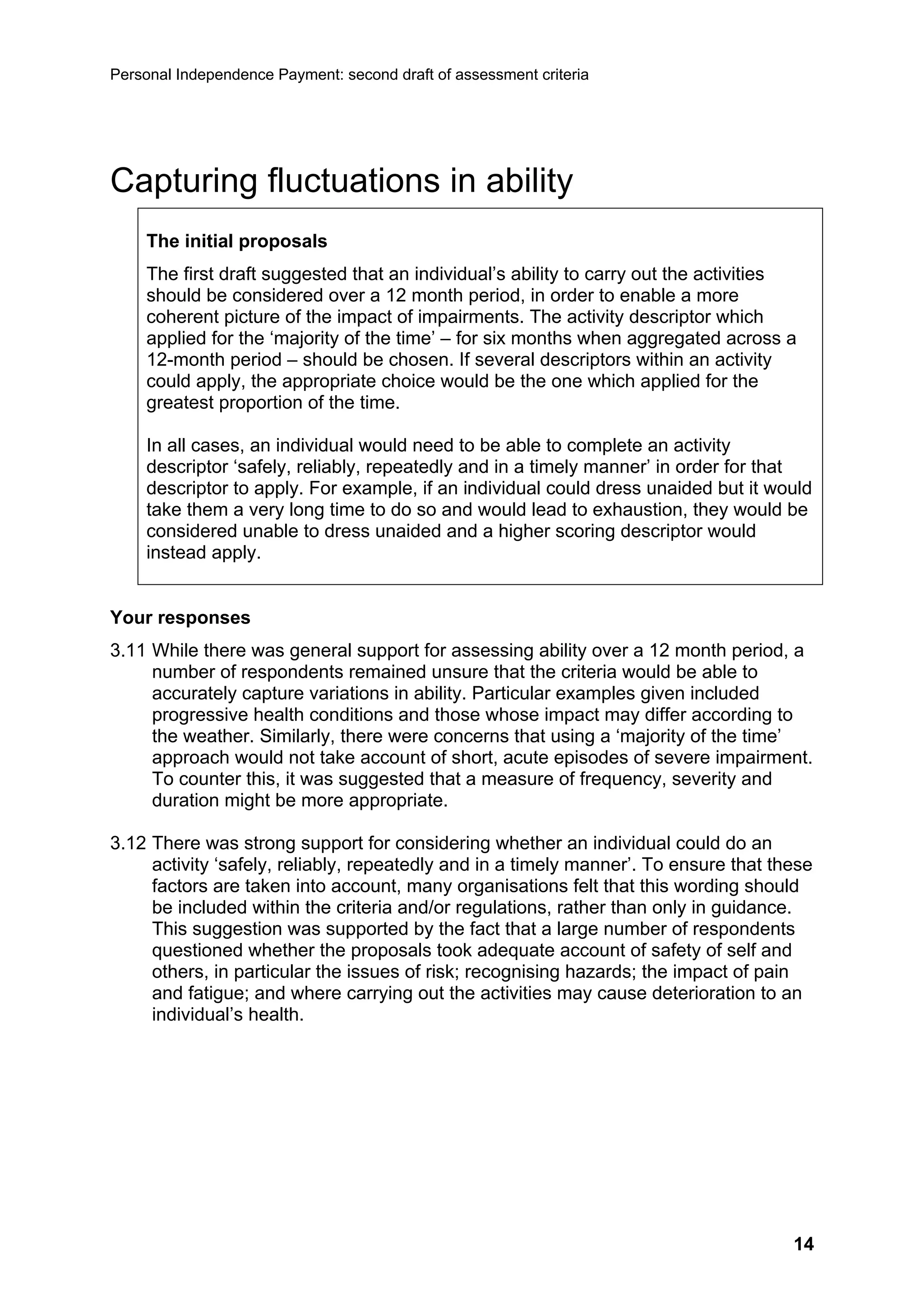 PIP second draft assessment criteria (explanatory note) | PDF