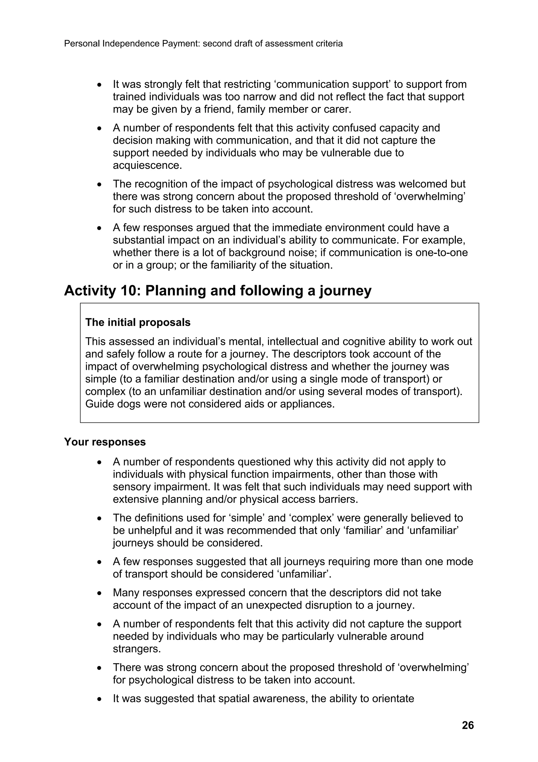 PIP second draft assessment criteria (explanatory note) | PDF