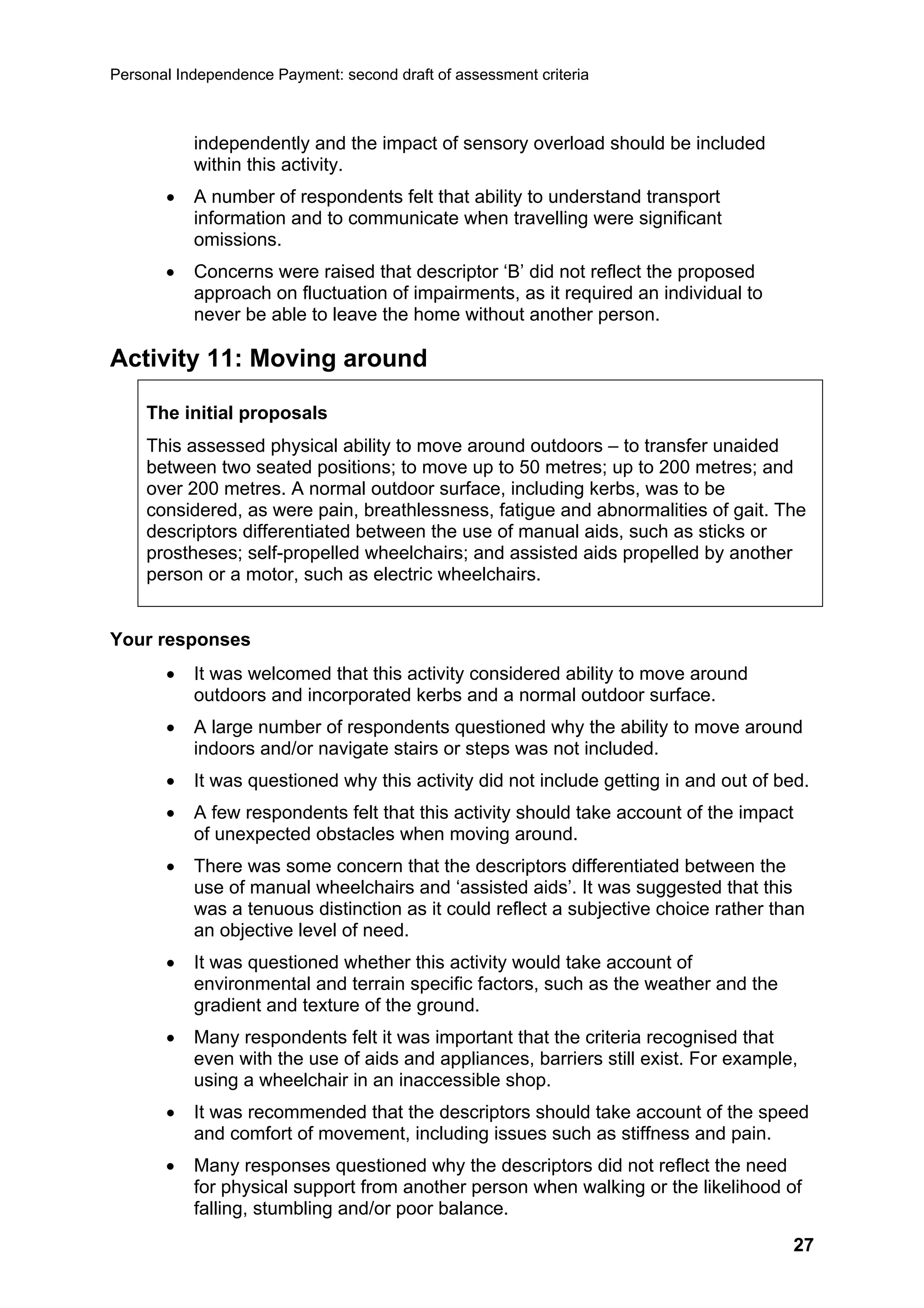 PIP second draft assessment criteria (explanatory note) | PDF