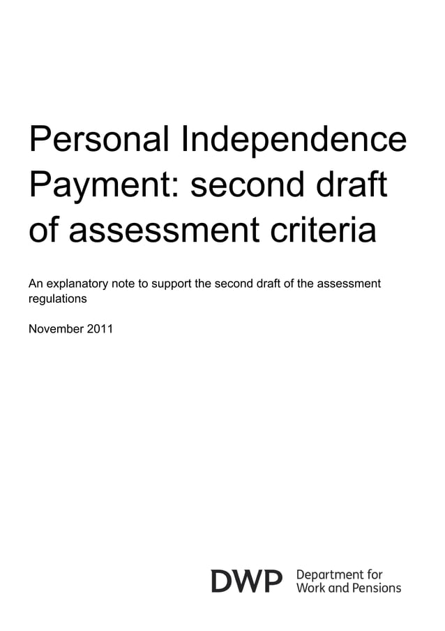 PIP second draft assessment criteria (explanatory note) | PDF
