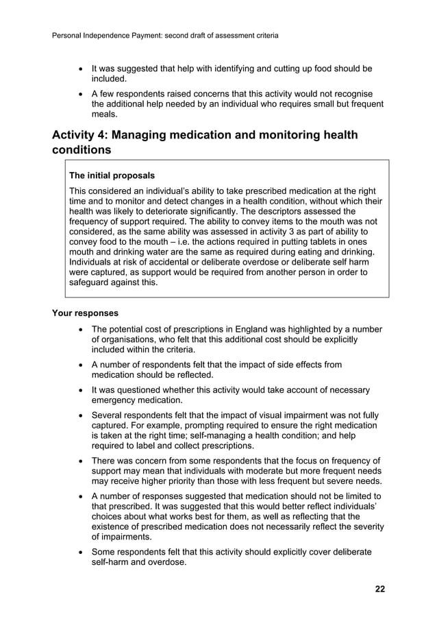 PIP second draft assessment criteria (explanatory note) | PDF