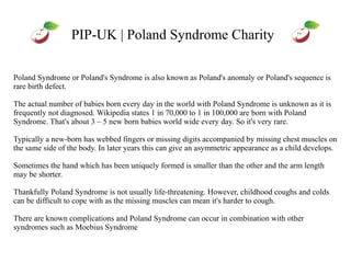 PIP-UK | Poland Syndrome Charity | PPT