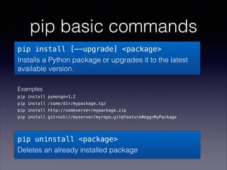 pip and virtualenv | PDF