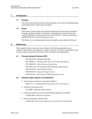 Pip arc01015(architechtural & building utilities design criteria) | PDF