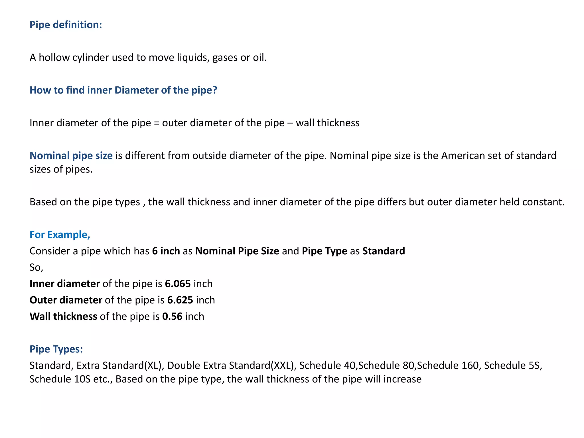 Pipe Basics and Formulas | PPTX