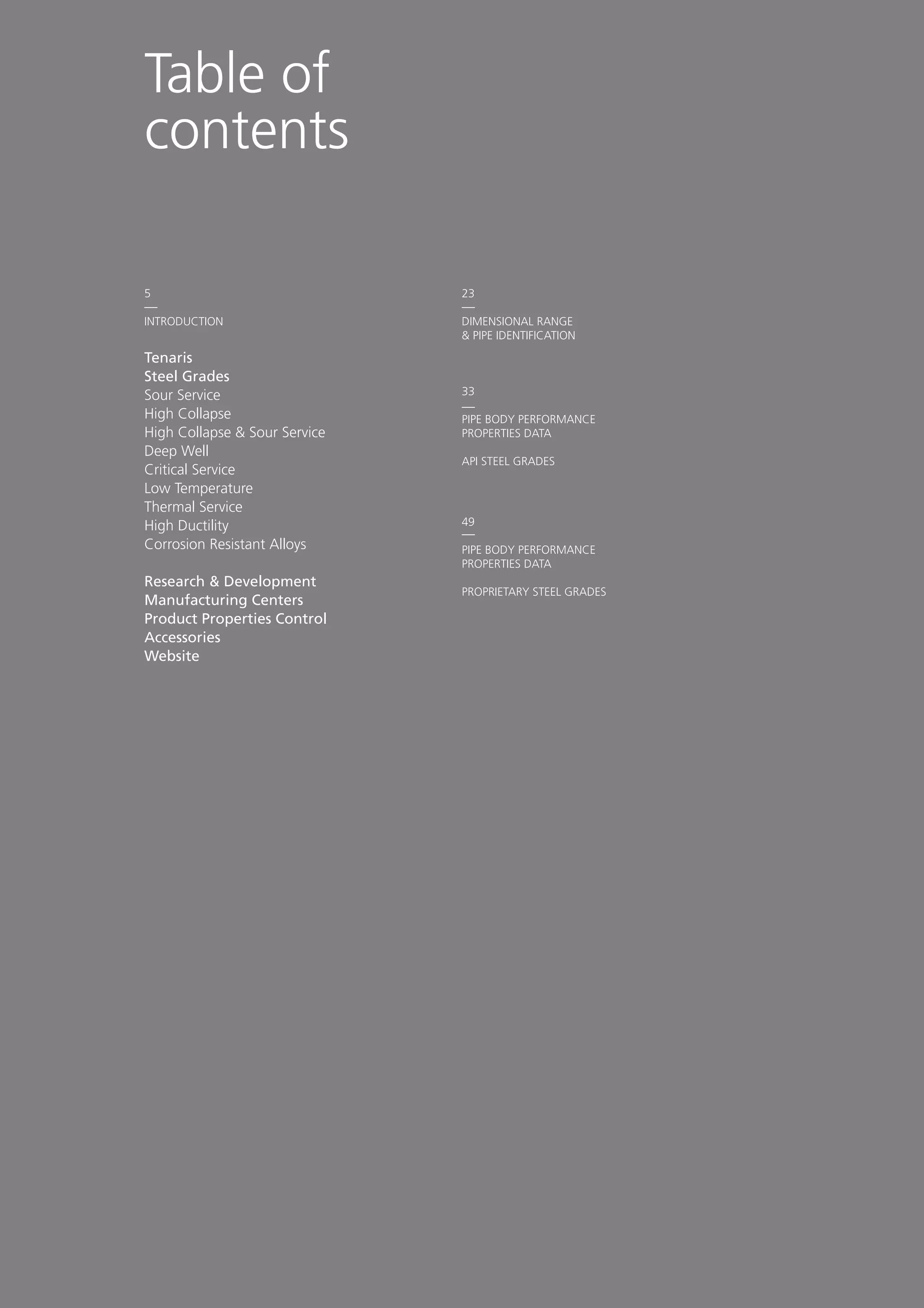 Pipe body properties catalogue | PDF
