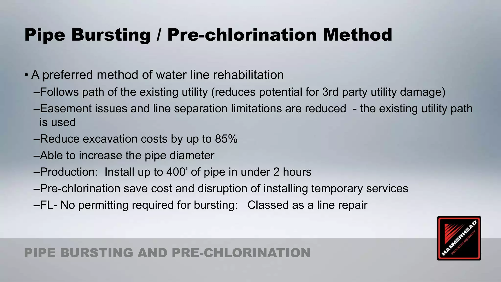 Pipe bursting and Pre-chlorination_effectiveness on large scale ...