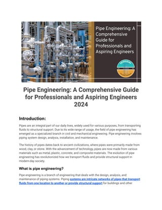 Pipe Engineering: A Comprehensive Guide for Professionals and Aspiring ...