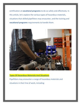 Pipefiting Vocational Programs: Guide To Safe Pipefitting | PDF