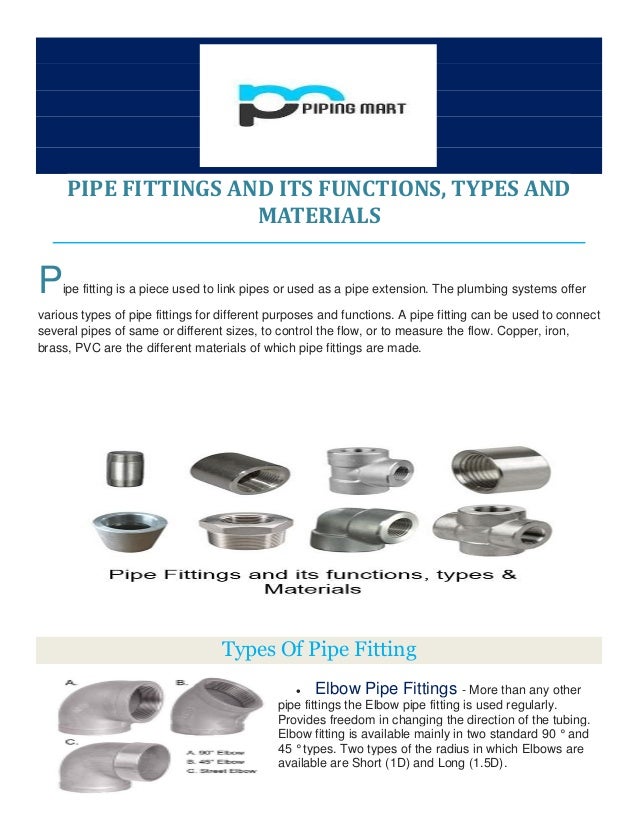 Pipe fitting and its uses, types and materials