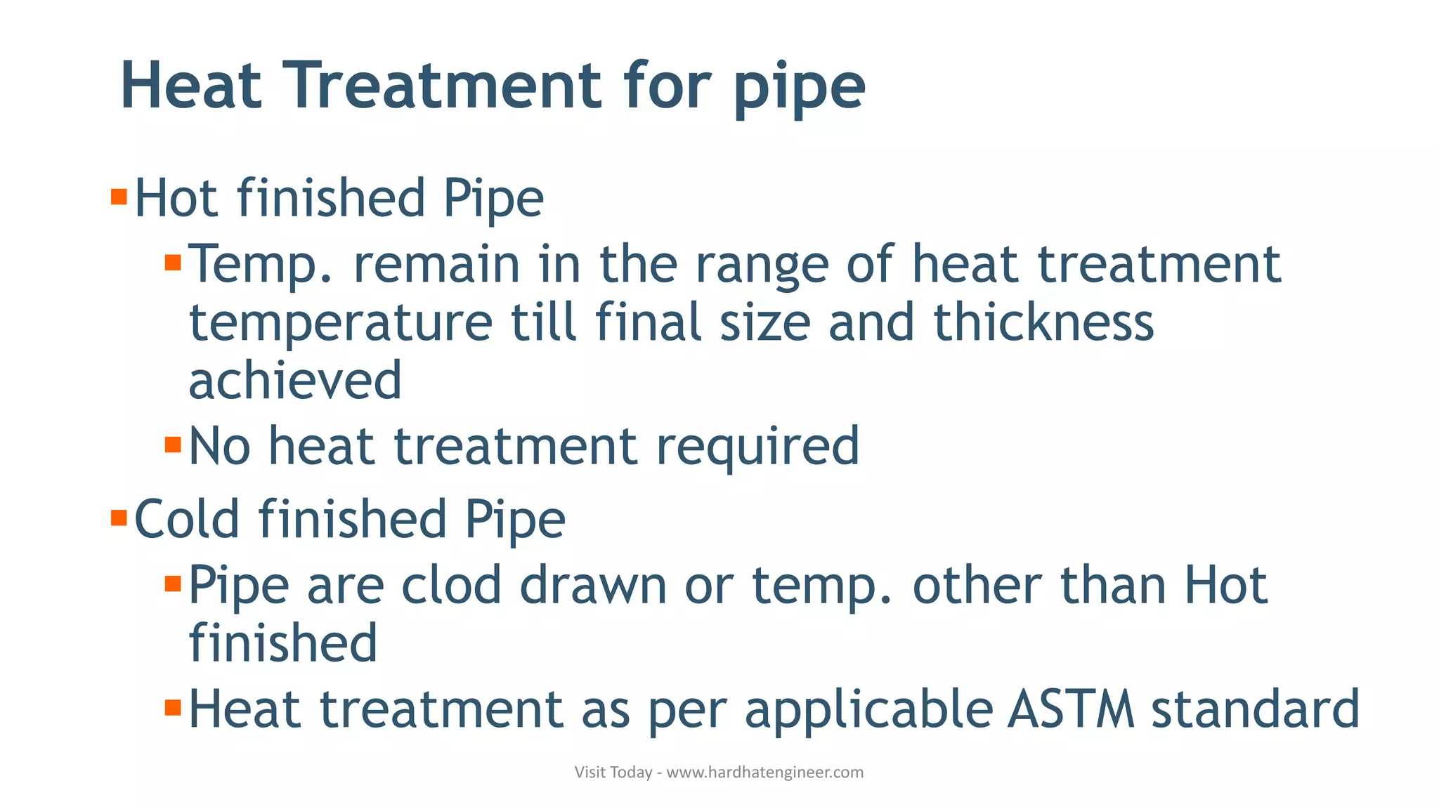 Pipe Hydrotest , Inspection, Visual and Dimensional Inspection ...