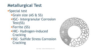Pipe Hydrotest , Inspection, Visual and Dimensional Inspection ...
