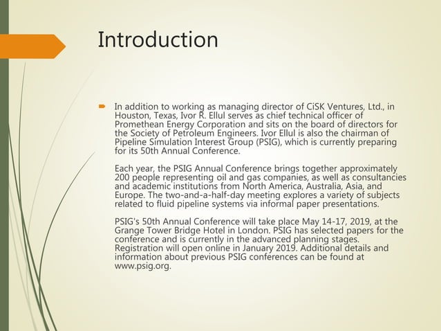 Pipeline Simulation Interest Group Prepares for 50th Annual Conference ...