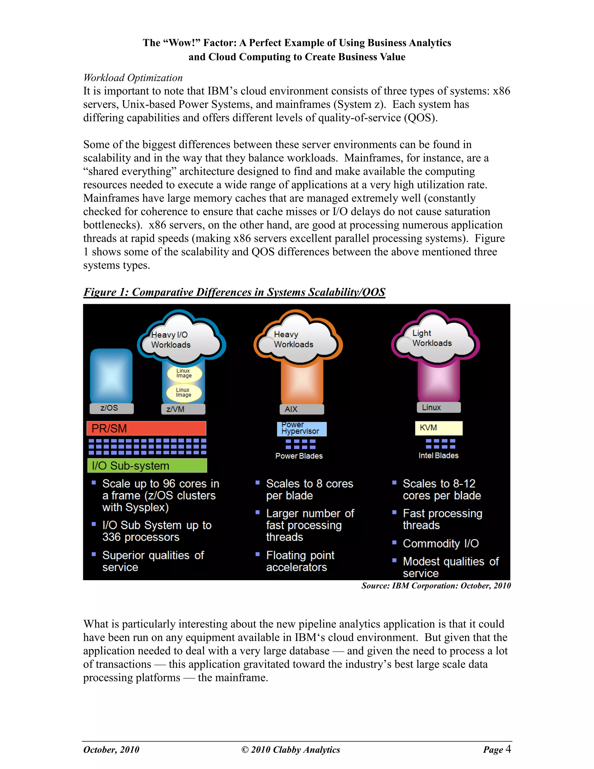 Clabby Analytics case study on Business Analytics Cloud on System z | PDF