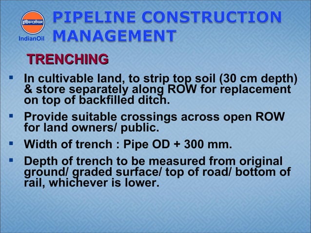 Pipeline construction management | PPT