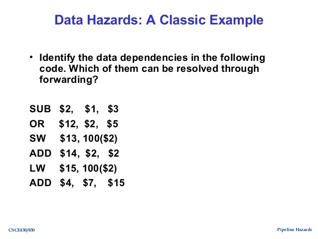 Pipeline hazards in computer Architecture ppt