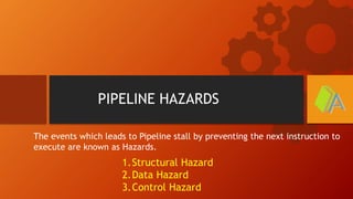 Pipeline hazards | Structural Hazard, Data Hazard & Control Hazard | PPT