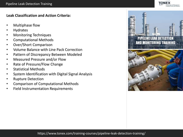 Pipeline Leak Detection and Monitoring : Tonex Training | PPT