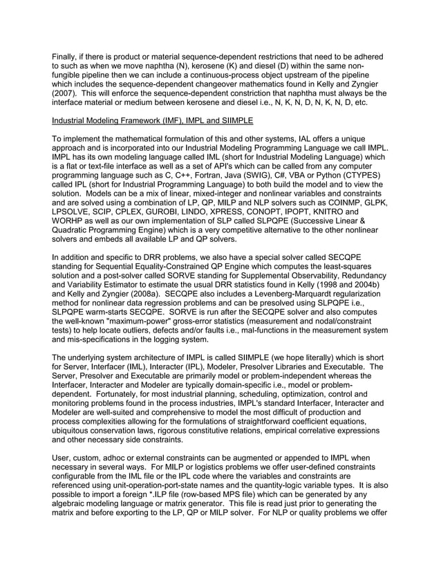 Pipeline optimization Industrial Modeling Framework | PDF