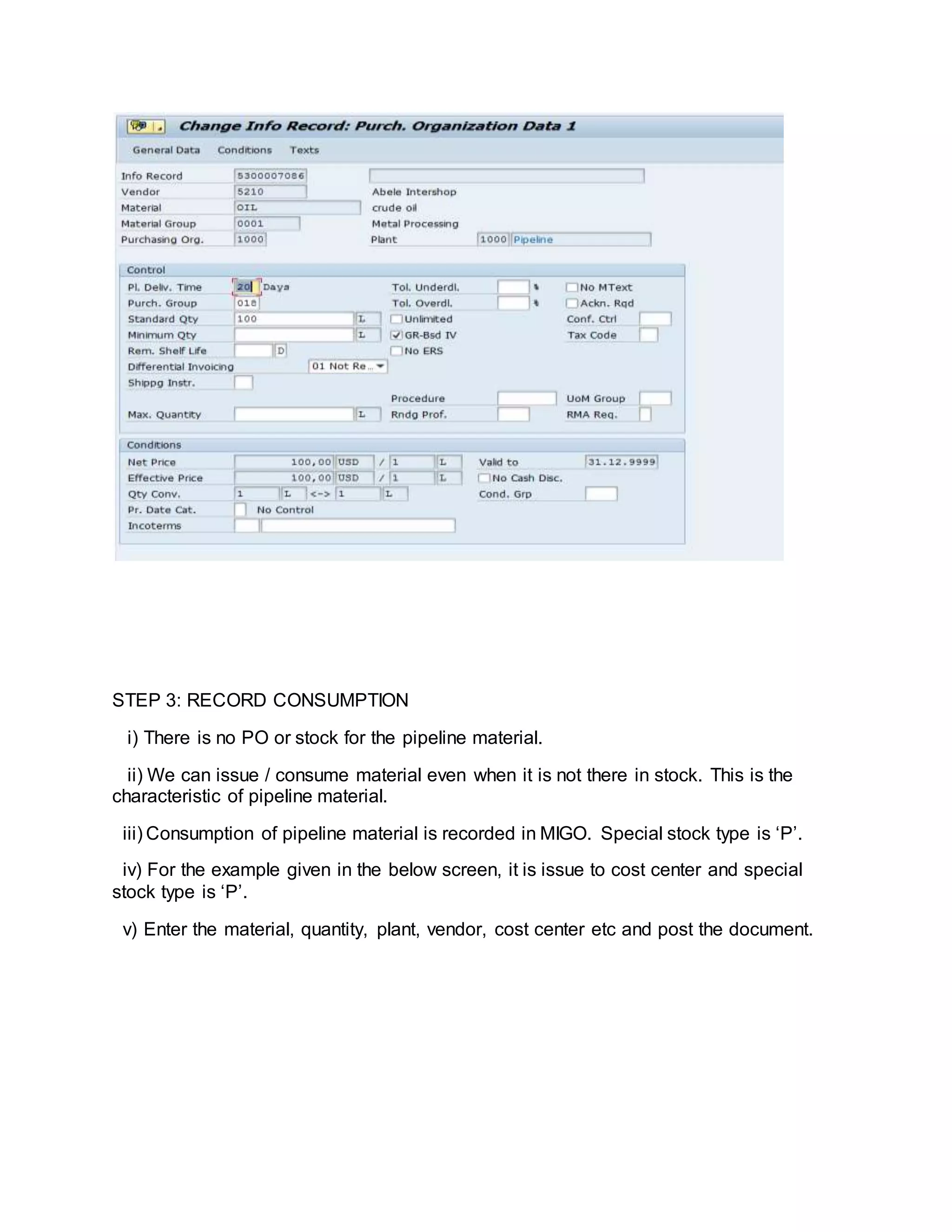 Pipeline process in SAP MM | DOCX