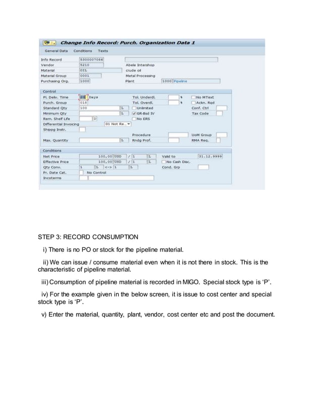 Pipeline process in SAP MM | DOCX