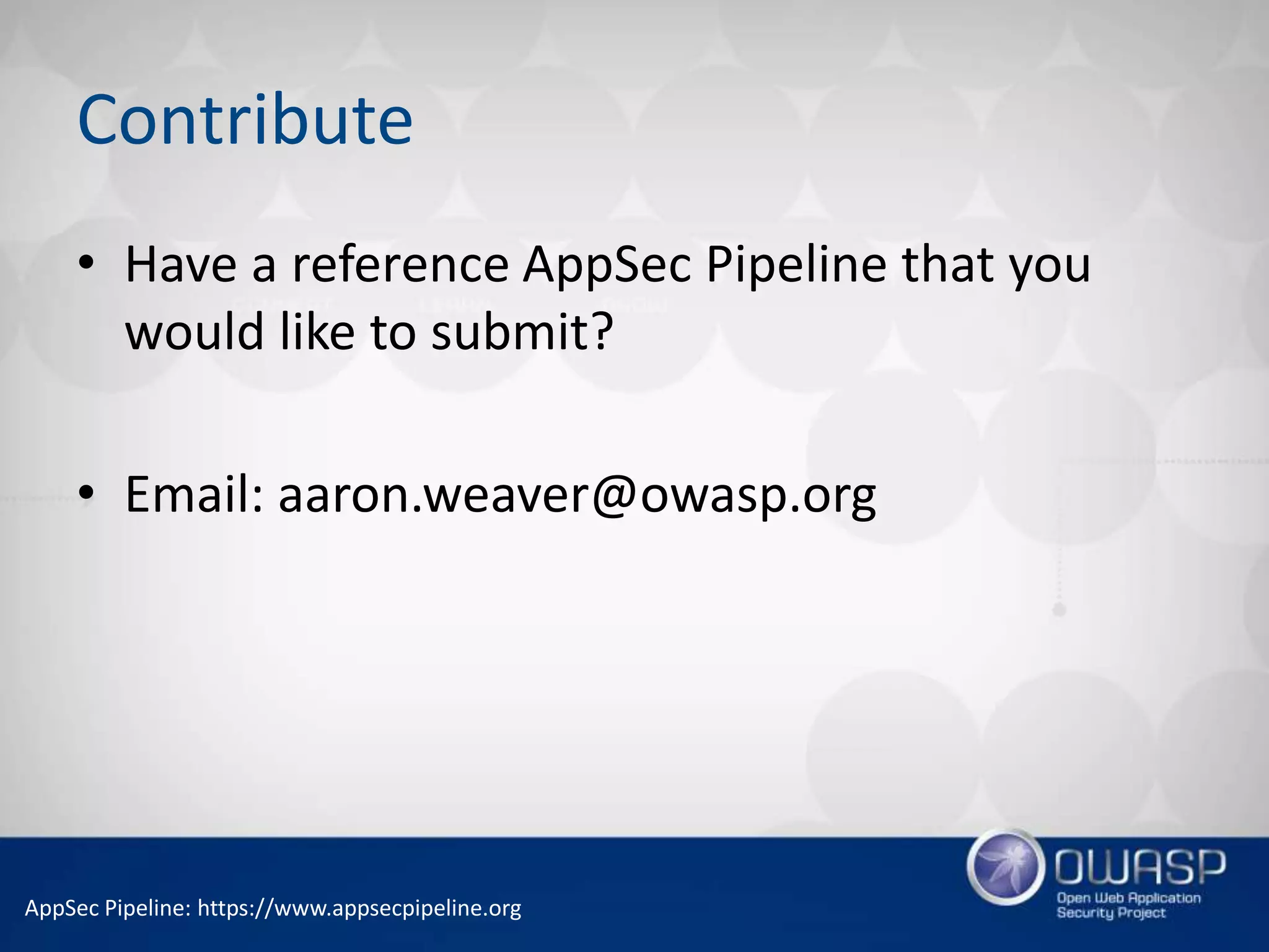 Appsec Pipeline Reference Architecture Ppt