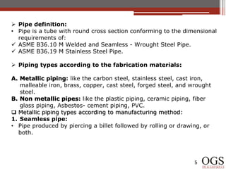 Pipe line activities To know about fabrication and modifications work ...
