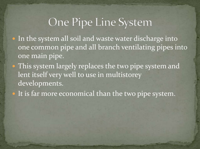 Pipe lines in sewage system | PPT