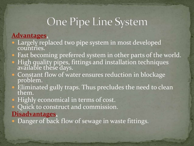 Pipe lines in sewage system | PPT