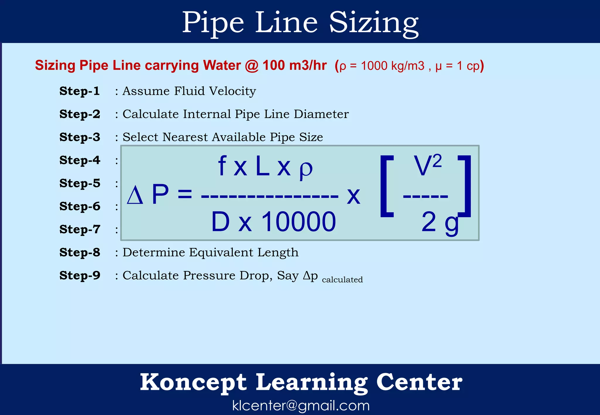 Pipe line sizing | PPTX