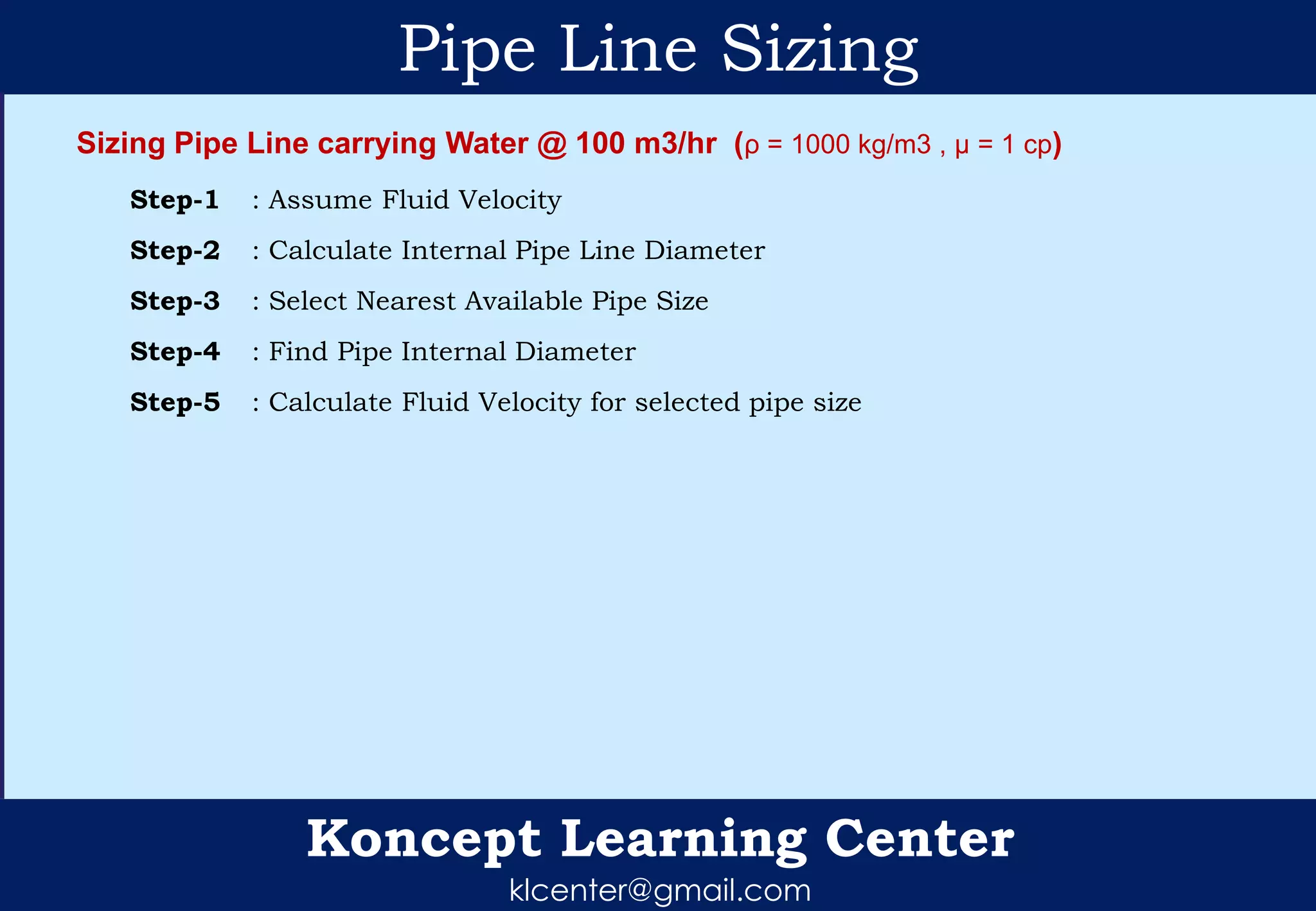 Pipe line sizing | PPTX