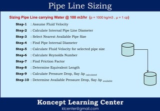 Pipe line sizing | PPTX