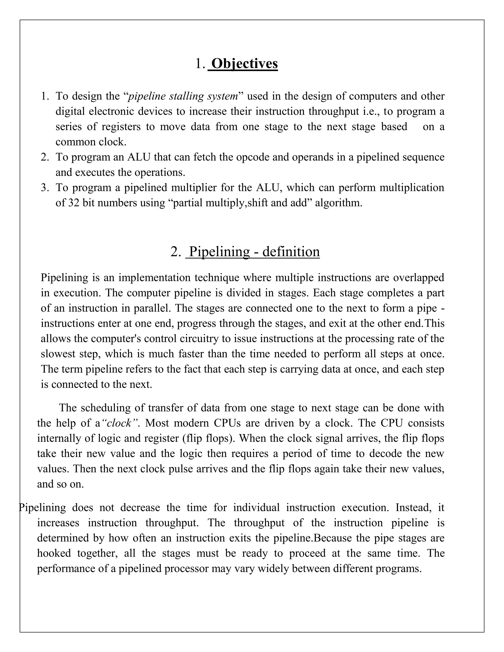 Pipeline stalling in vhdl | PDF