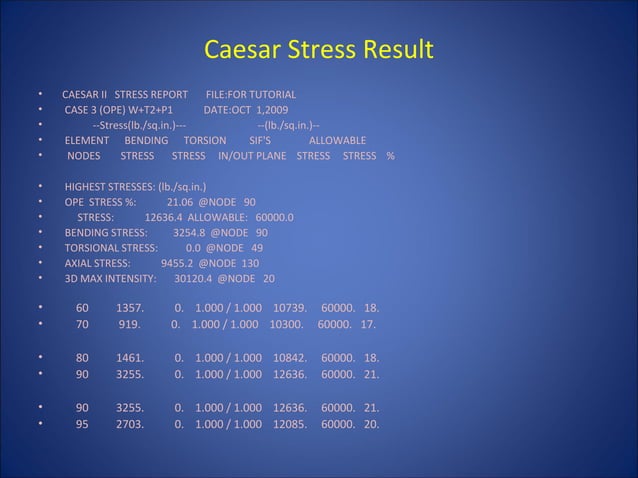 Pipeline stress analysis with ceaser ii | PPT
