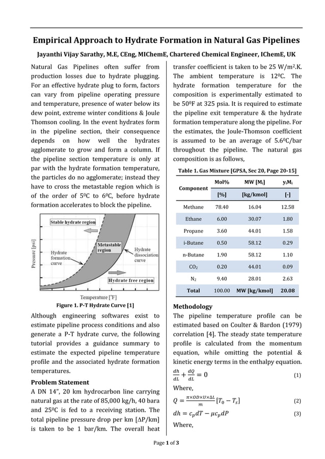 Empirical Approach to Hydrate Formation in Natural Gas Pipelines | PDF ...